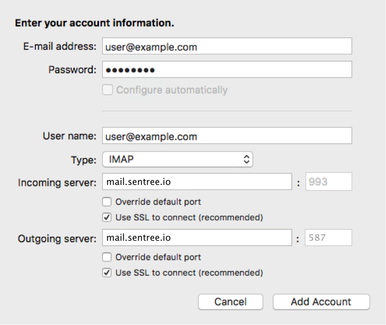 Outlook Email Setup - Sentree